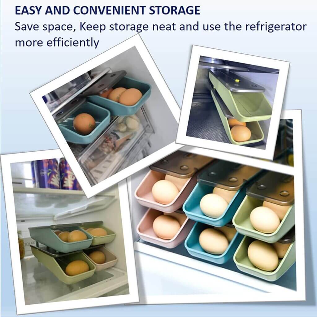 Automatic Roll Down Egg Organizer - Top Kitchen Gadget